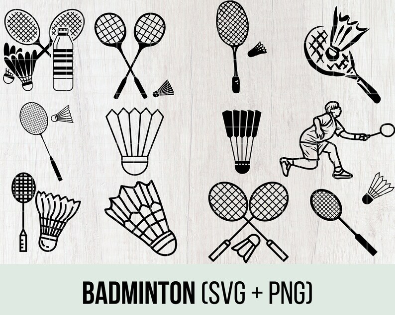 Badminton SVG, Badminton Equipment Svg, Badminton Racket Icon, Racket ...