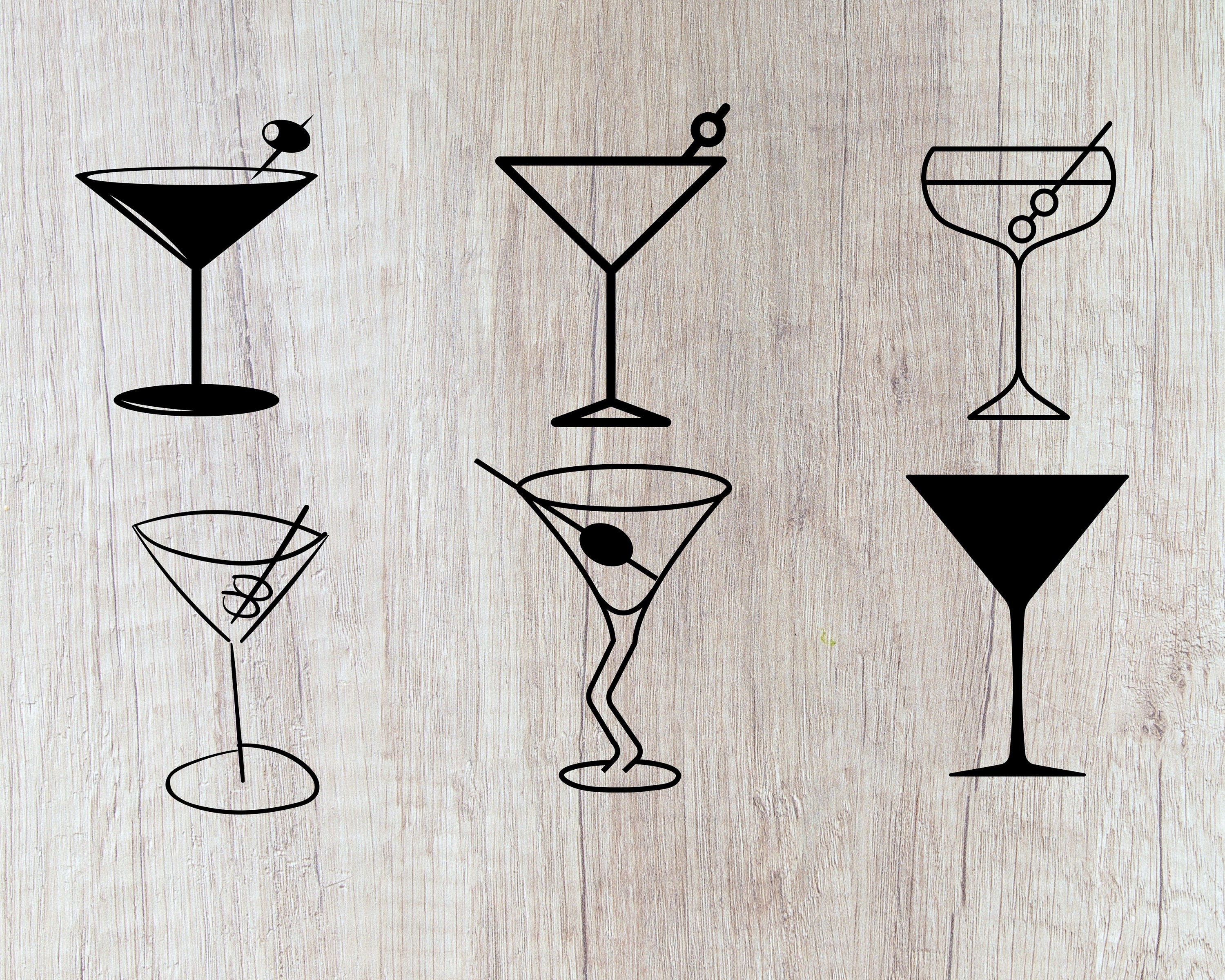 Martini, Svg, Clip Art, Bundle - Etsy