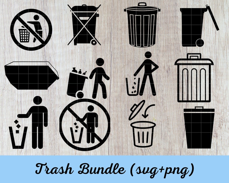 Trash SVG Bundle, Take Out Trash Svg, Dumpster Svg, No Dumping Clipart ...