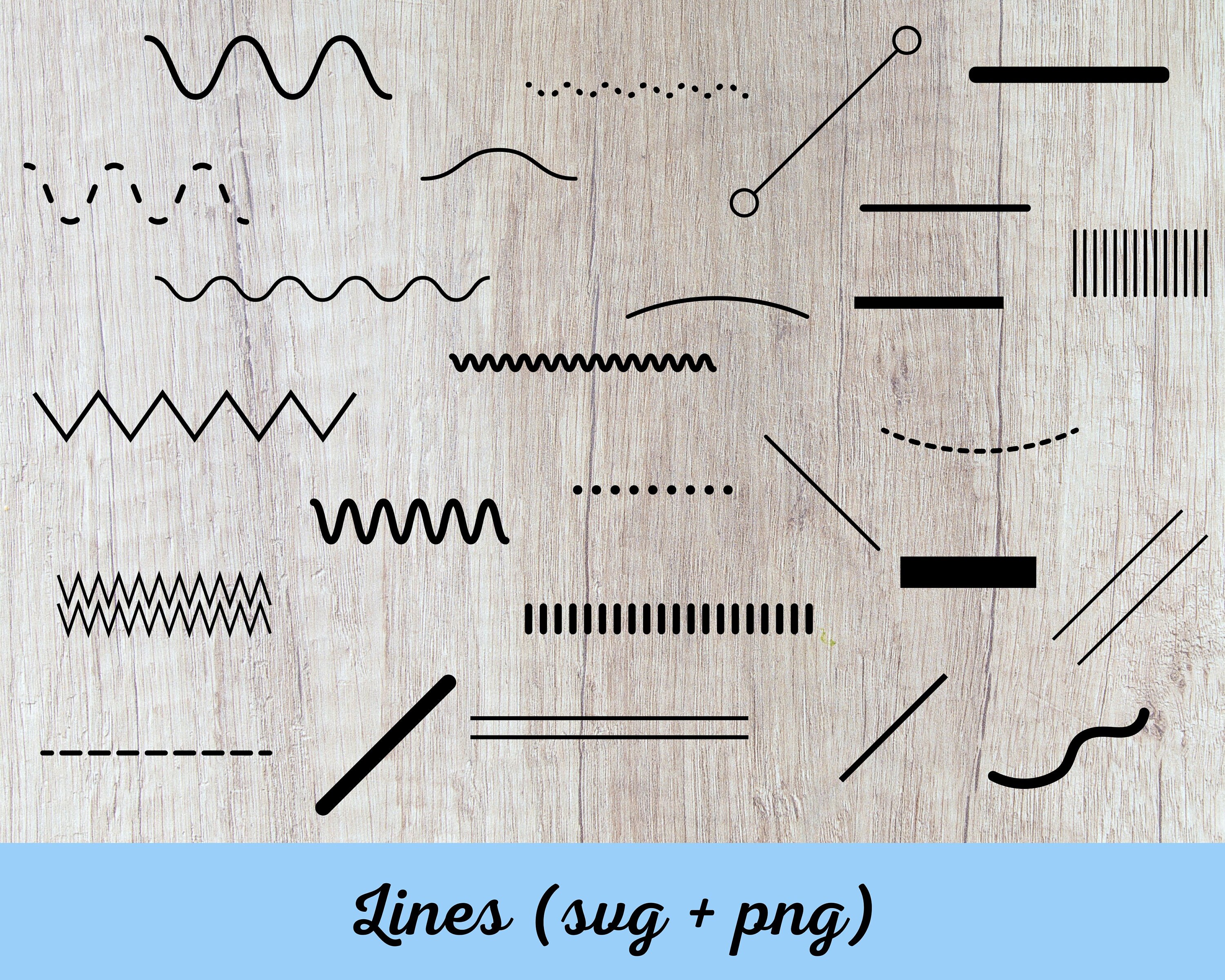 Lines, SVG, PNG, Dashed Line, Dotted Line, Wavy Line, Thick Line - Etsy