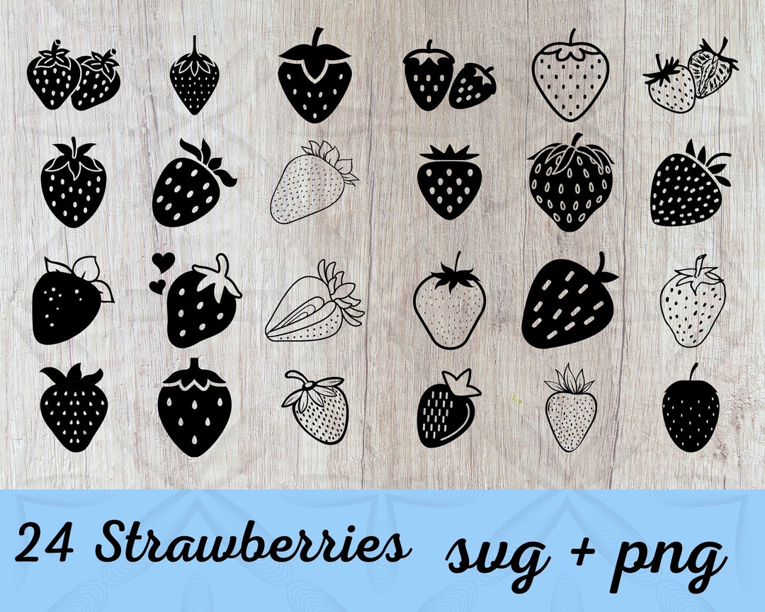 Strawberry SVG, Strawberry Bundle Vector, Silhouette, Cricut File ...