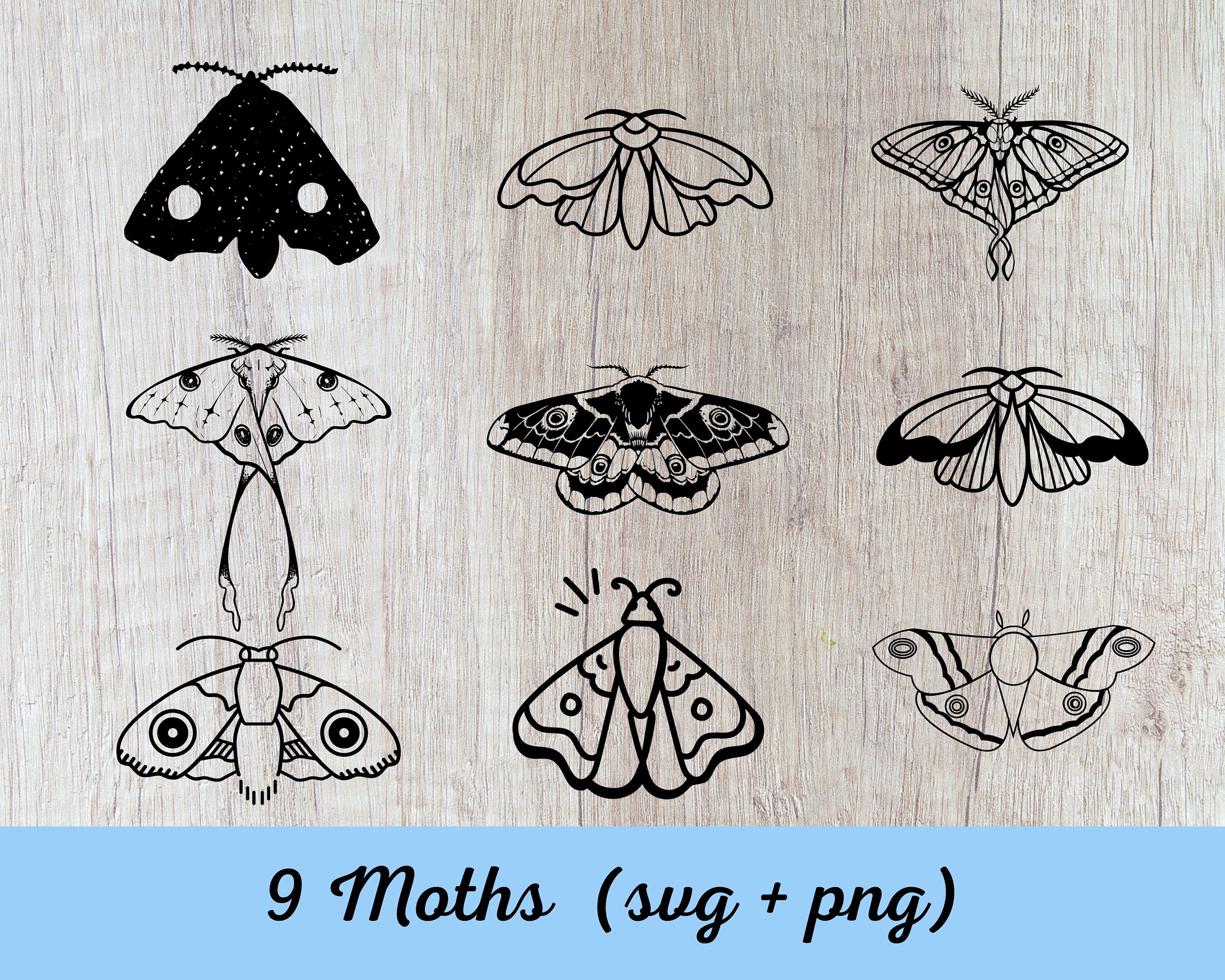 Moth Svg Bundle, Moth Like Clipart, Star Svg, Files for Cricut, Insect ...