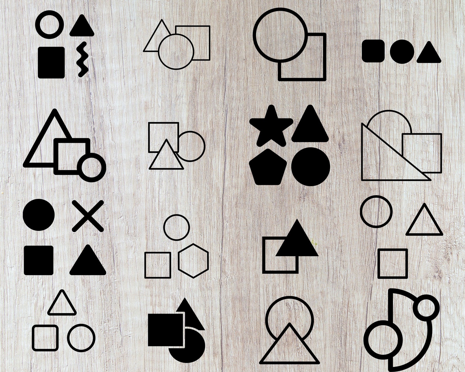 Lot de 60 formes SVG - figures géométriques (téléchargement Cricut ...