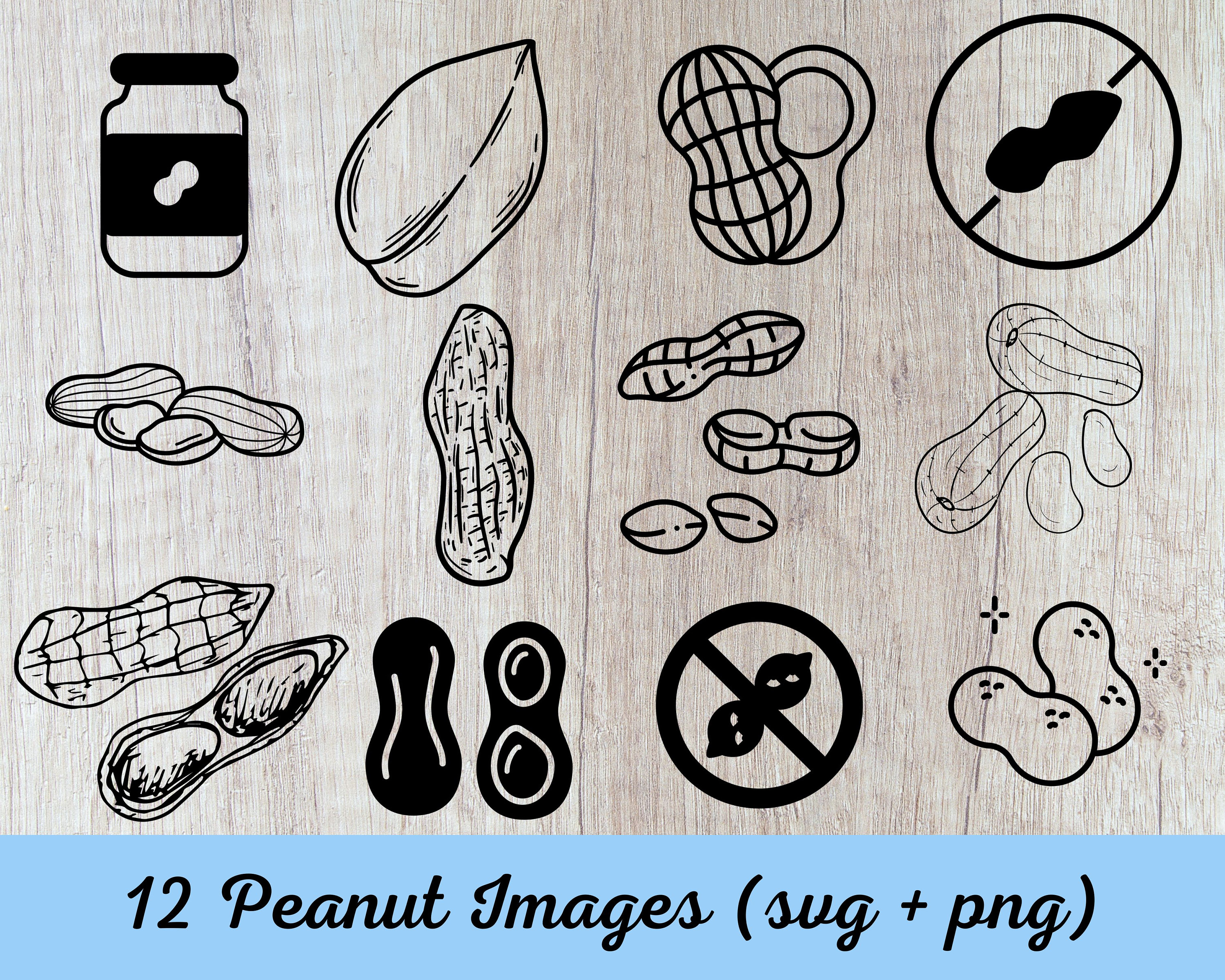 Peanut Outline SVG, Peanut Butter Svg, No Peanuts Svg, PNG, Instant ...