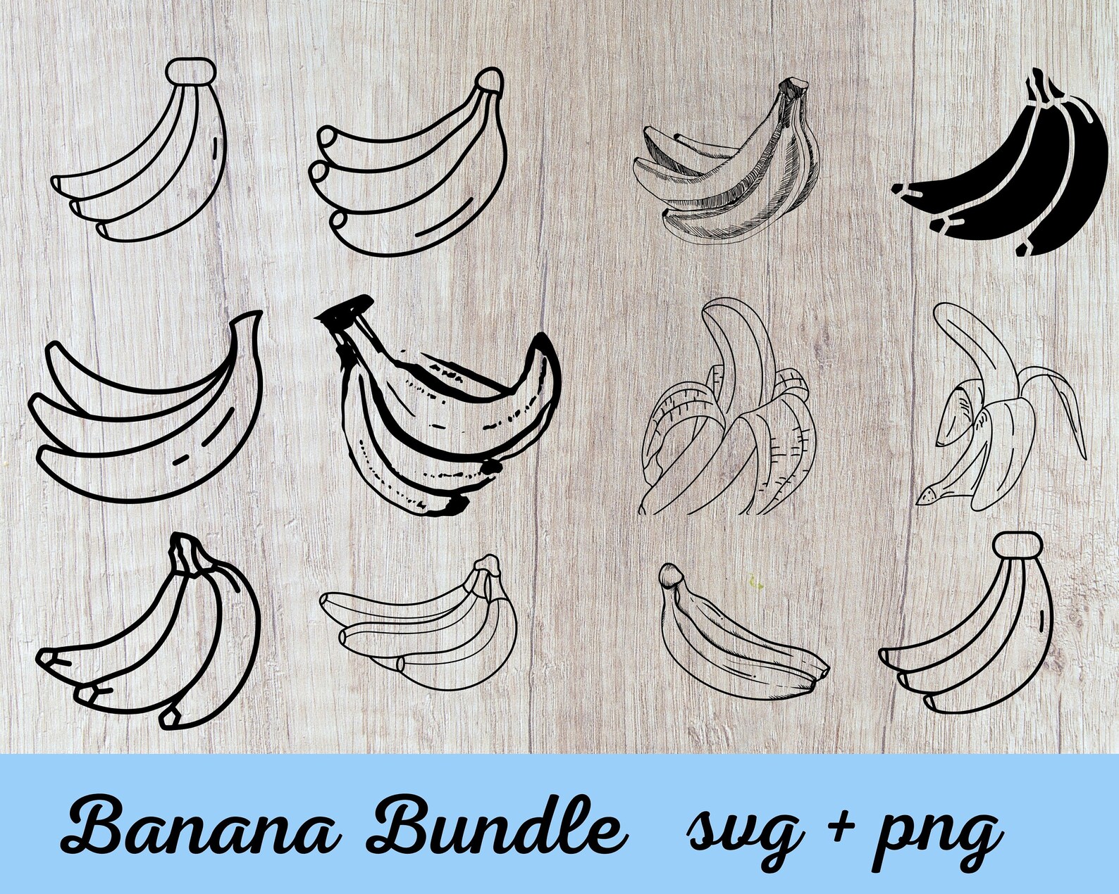 Banana Bunch Svg Banana Png - Etsy