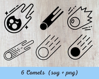 Meteor Comet SVG Clip Art Cut File Silhouette Dxf Eps Png Jpg Instant ...