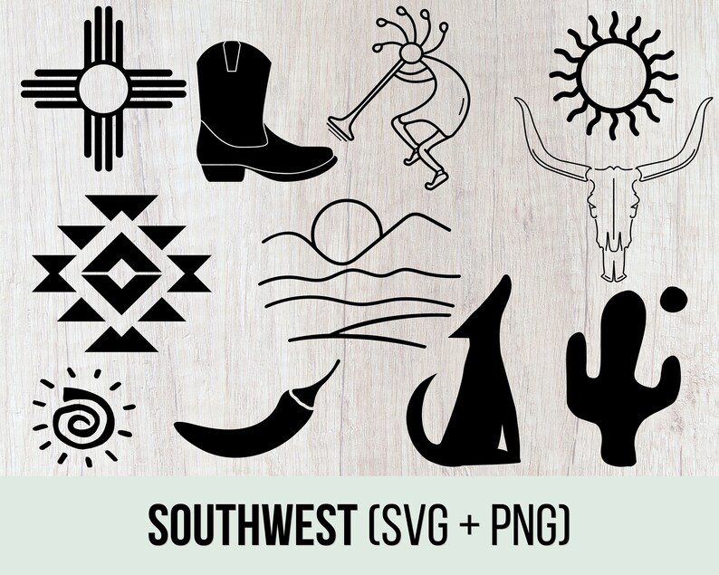 Southwest Svg, Bundle Southwest Clip Art, Silhouettes, Png, Coyote ...