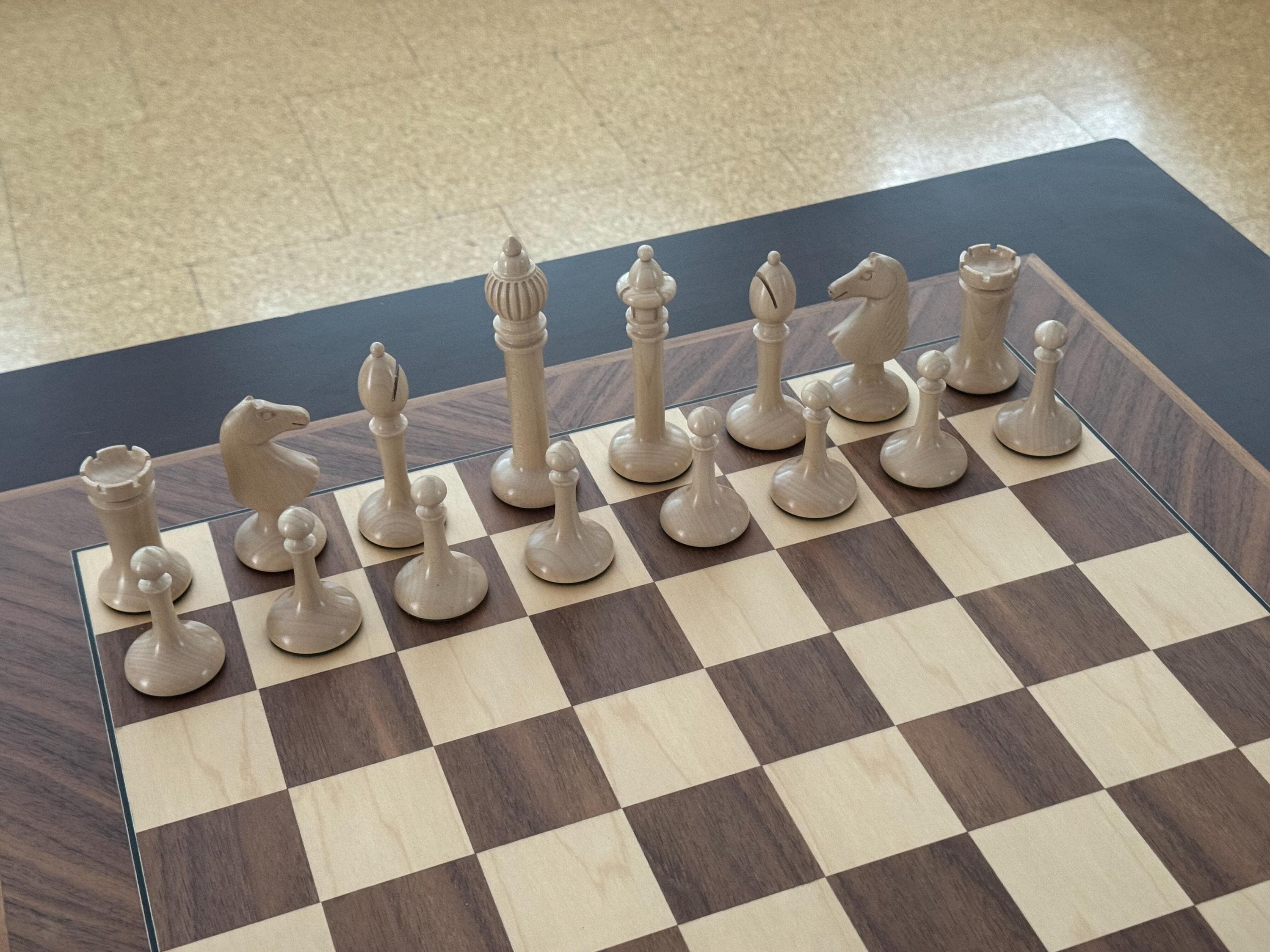 NOJ - 1910 LASKER Maple & Walnut Handmade Chess Set - Etsy
