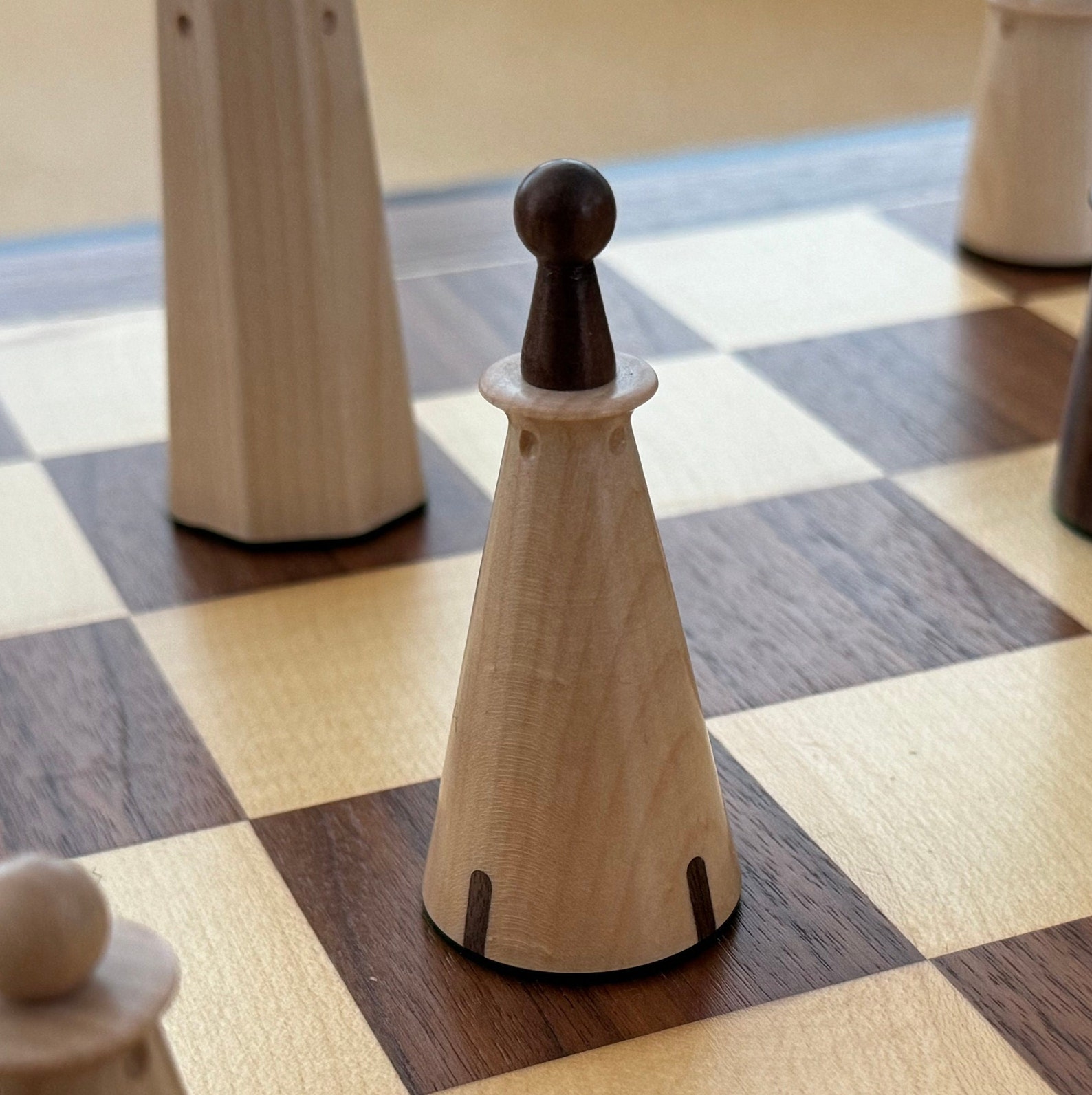 NOJ - Architect PLEČNIK Maple & Walnut Handmade Chess Set - Etsy