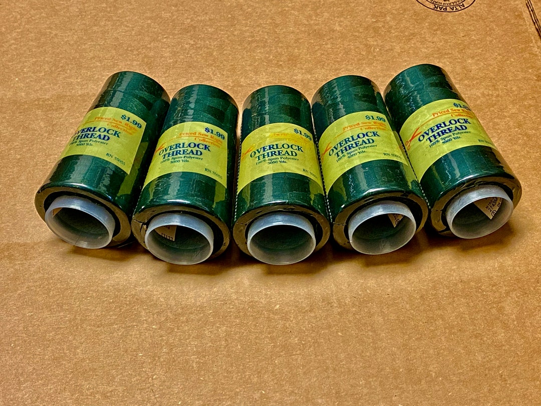 Dark Green Overlock Thread, Five Spools - Etsy