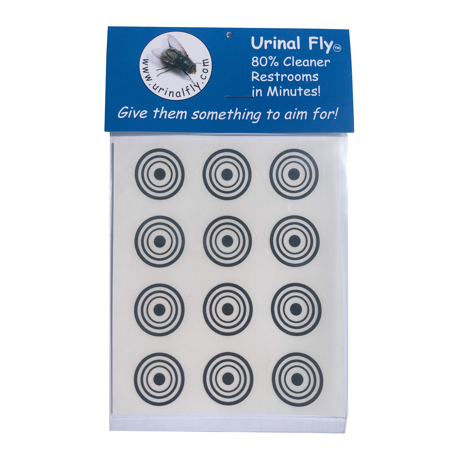 Urinal Fly Potty Target Stickers, Set of 12, Black Bullseye Targets - Etsy