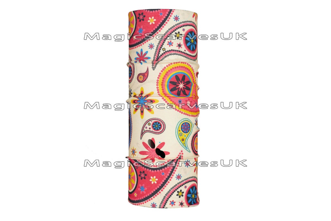 Multi Use Vintage Paisley Snood Neck Tube Warmer Scarf Scarf - Etsy