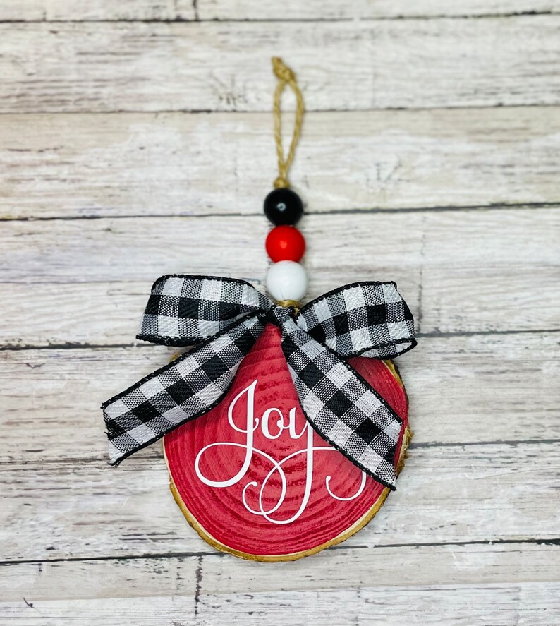 Wood Slice Christmas Ornament Rustic Tree Ornament Farmhouse - Etsy