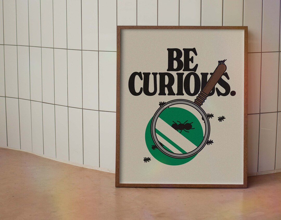 Be Curious Retro Wall Art, Affirmation Wall Art, Digital Download Print ...