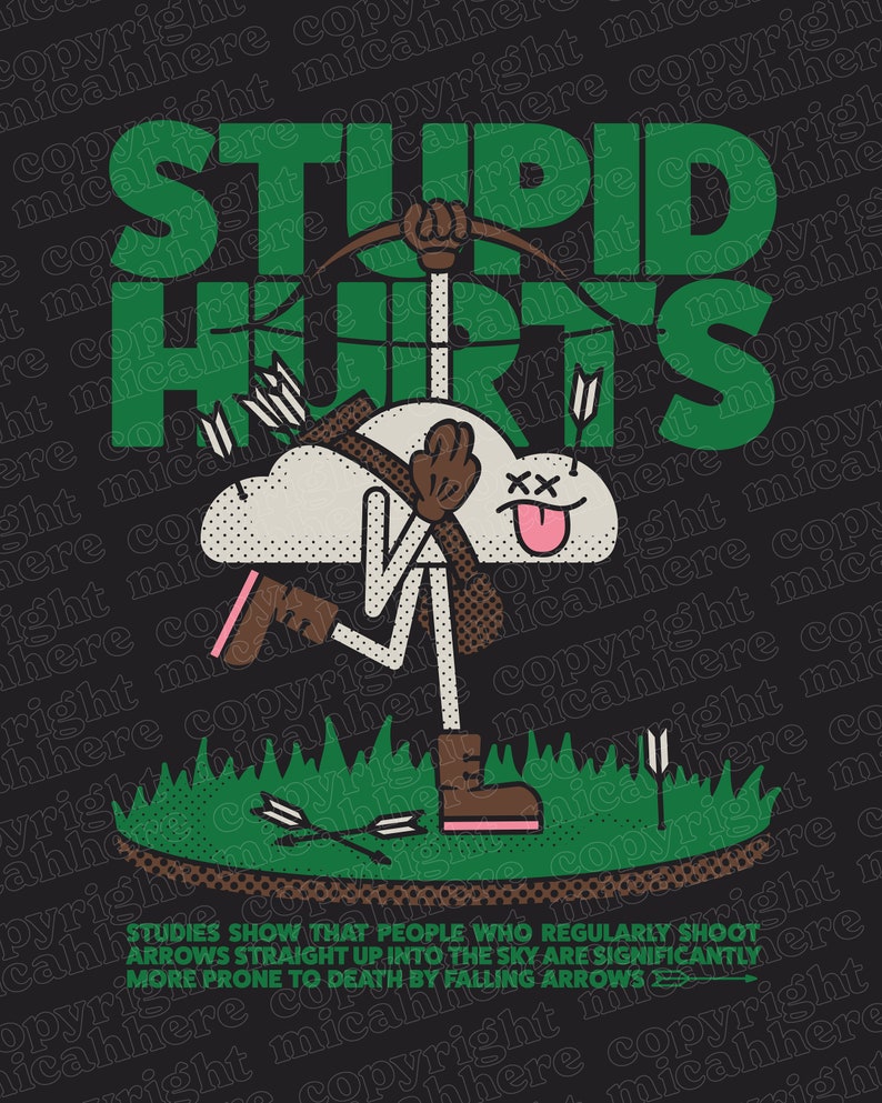 Stupid Hurts Retro Wall Art, Funny Quote Wall Print, Rude Wall Art ...