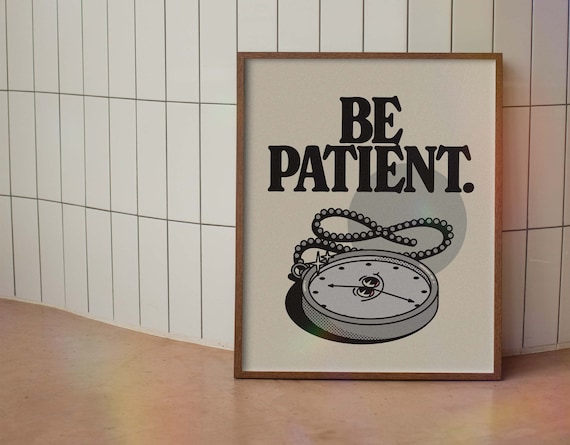 Be Patient Retro Wall Art Affirmation Wall Art Digital | Etsy