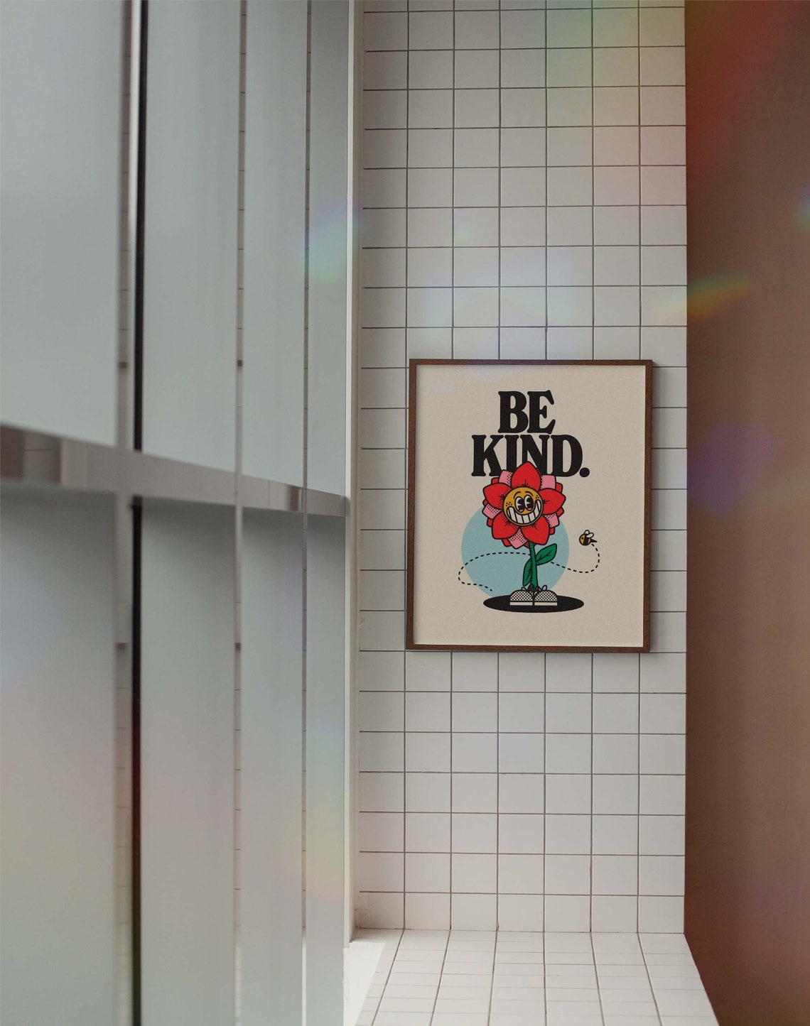 Be Kind Retro Character Wall Art Retro Quote Wall Print - Etsy