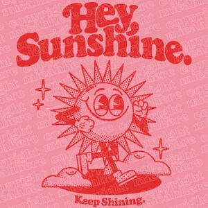 Pink Sun Retro Wall Art, Retro Quote Wall Print, Valentines Day Gifts ...