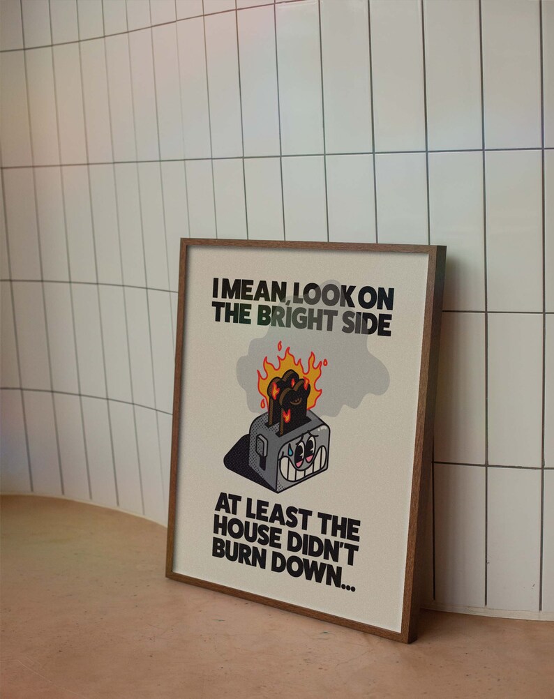 Funny Toaster Quote Art Print, Mid-century Modern Kitchen Decor ...