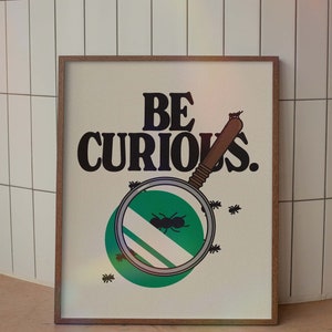 Be Curious Retro Print, Motivational Wall Art (digital Download) - Etsy