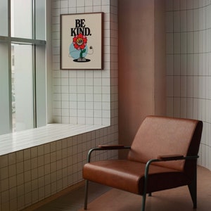 Be Kind Retro Character Wall Art, Retro Quote Wall Print, Digital ...