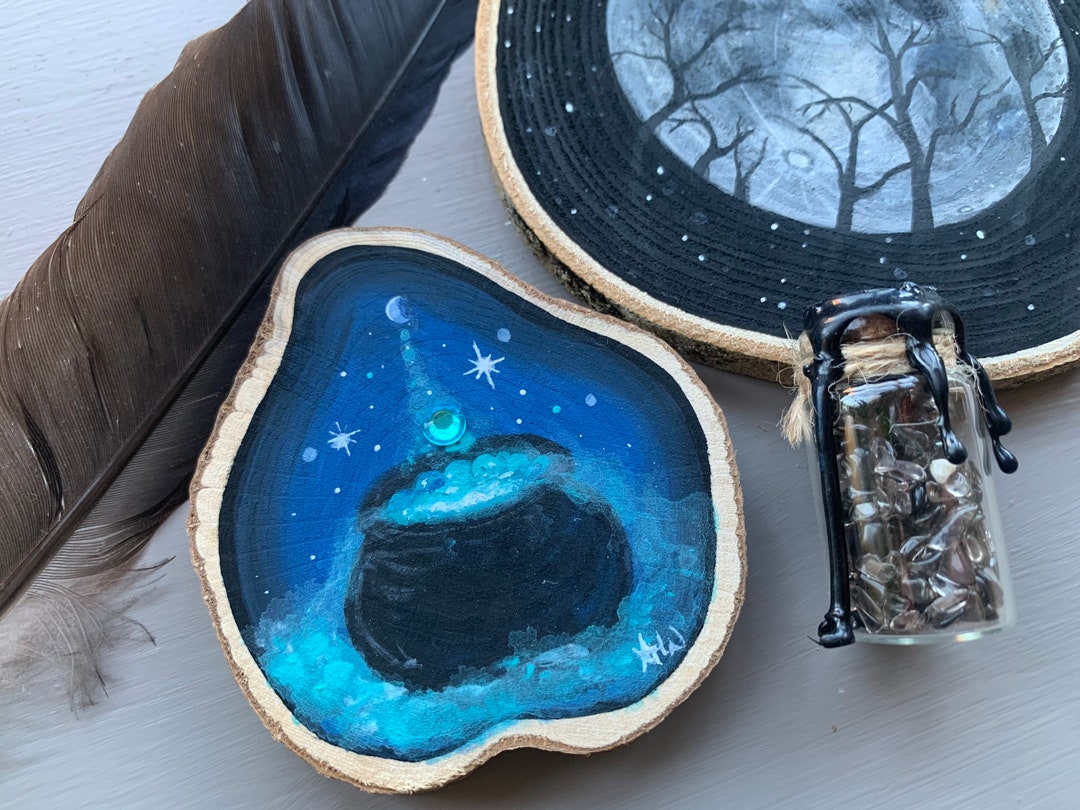 Painted Cauldron Woodslice - Etsy