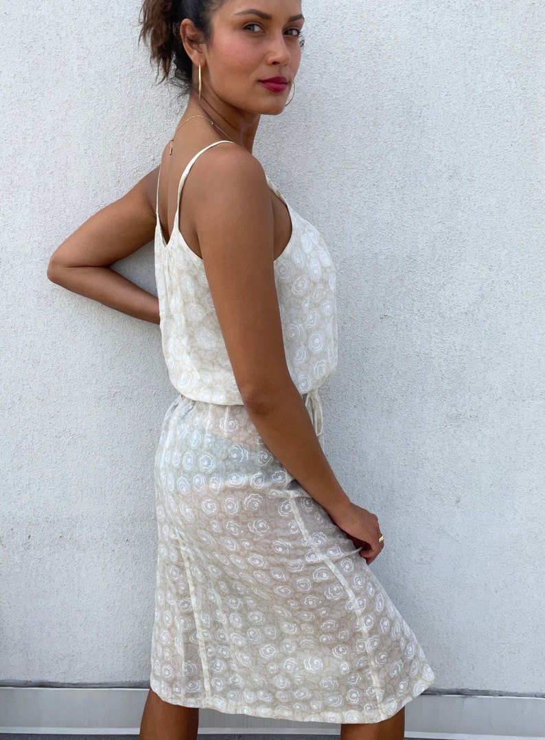 80s Floral Sheer Sundress Vintage - Etsy