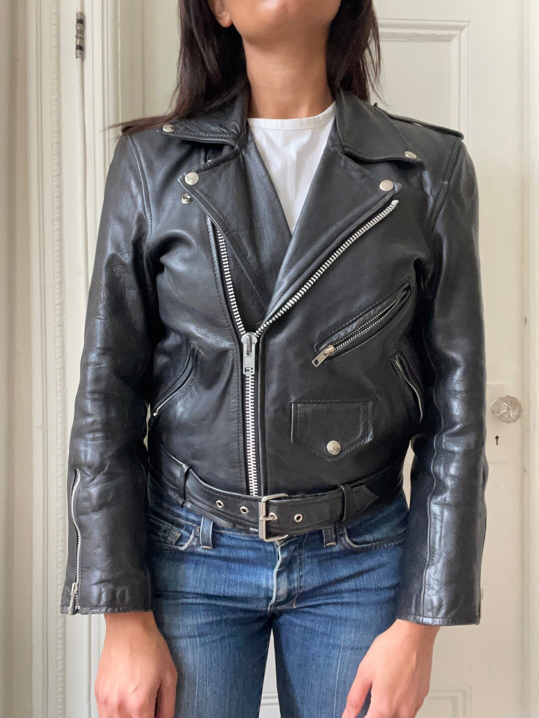Vintage Leather Motorcycle Jacket - Etsy