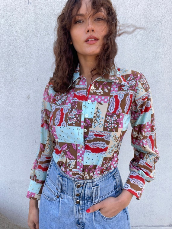 vintage 1970s collared bodysuit - Gem