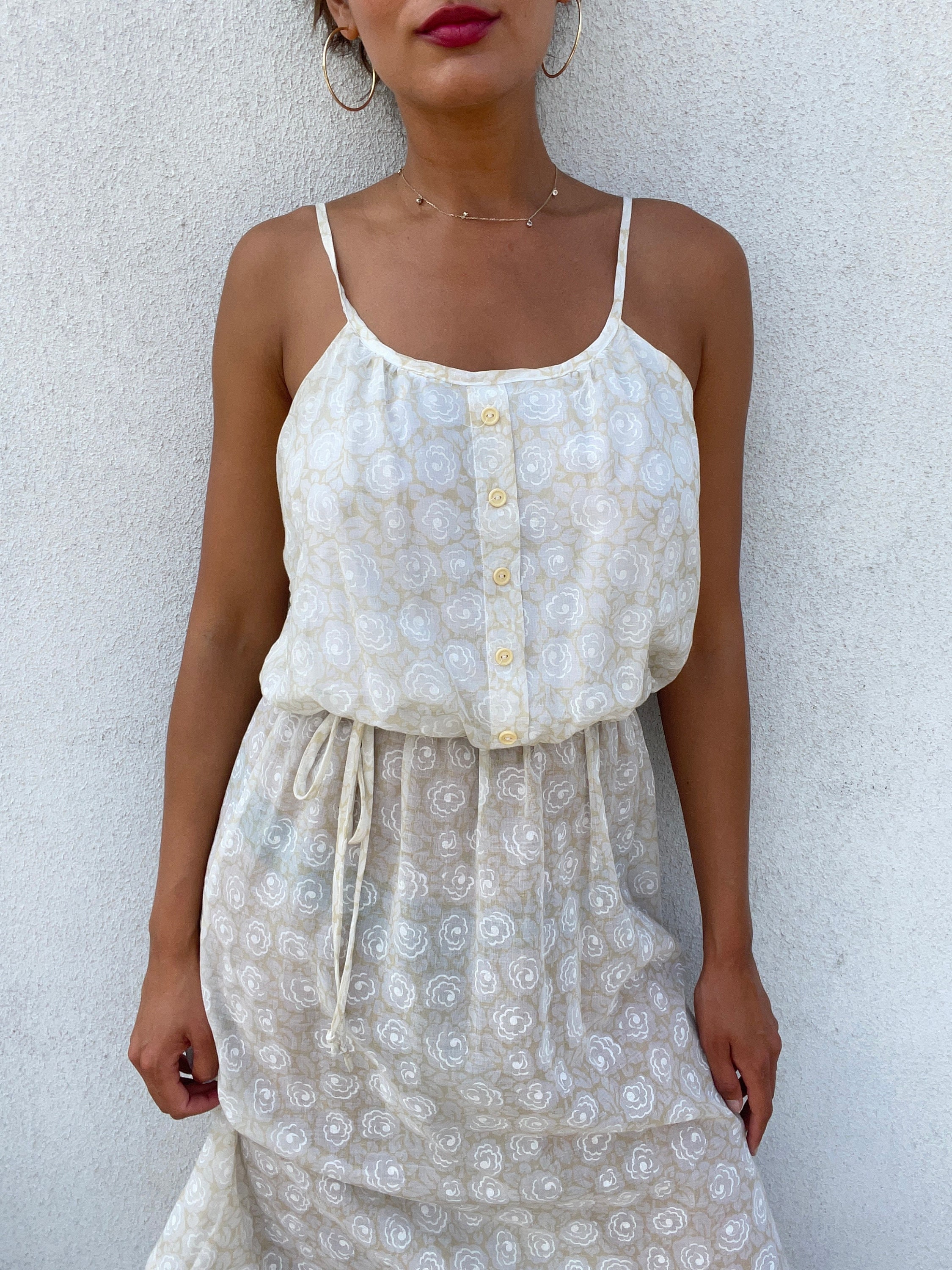 80s Floral Sheer Sundress Vintage - Etsy