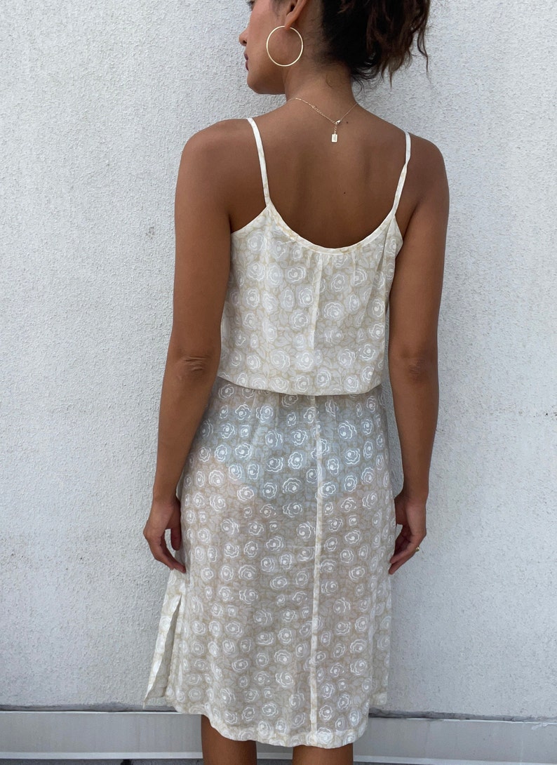 80s Floral Sheer Sundress Vintage - Etsy