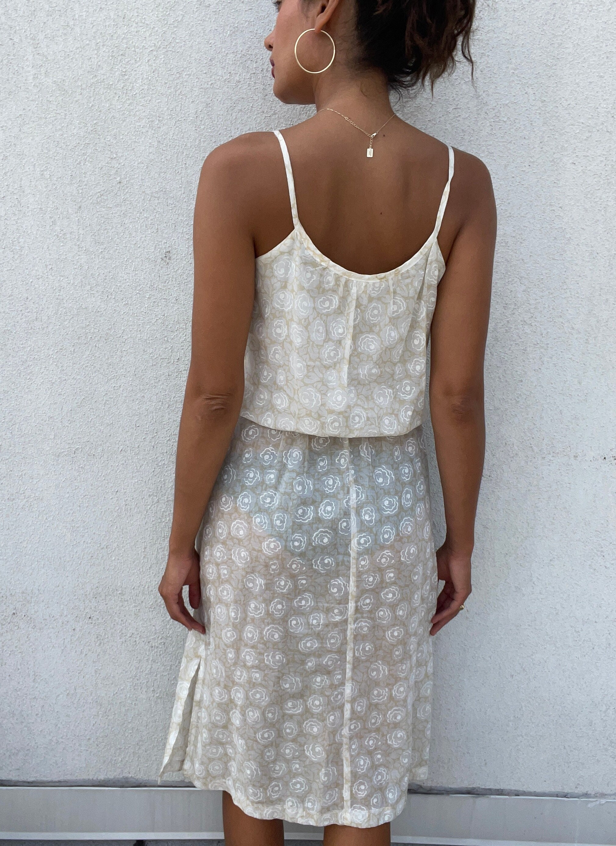 80s Floral Sheer Sundress Vintage - Etsy