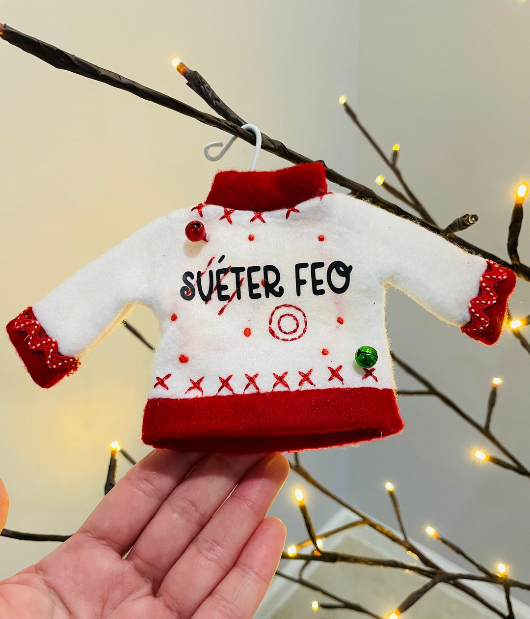 Ugly Sweater in Spanish Ornament. One of a Kind Gift for This Holiday ...
