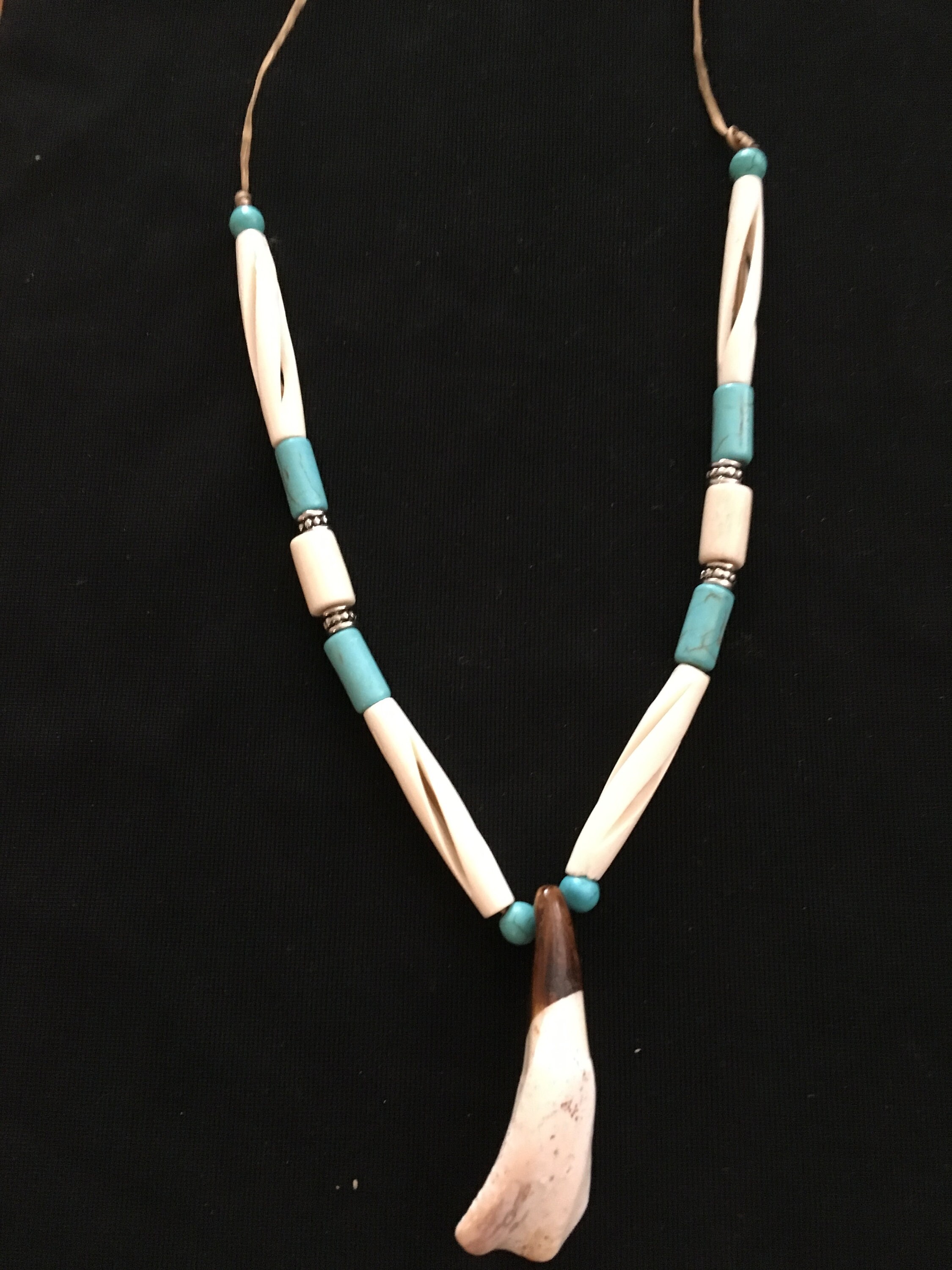 Buffalo Bone Tribal Necklace With Buffalo Tooth - Etsy