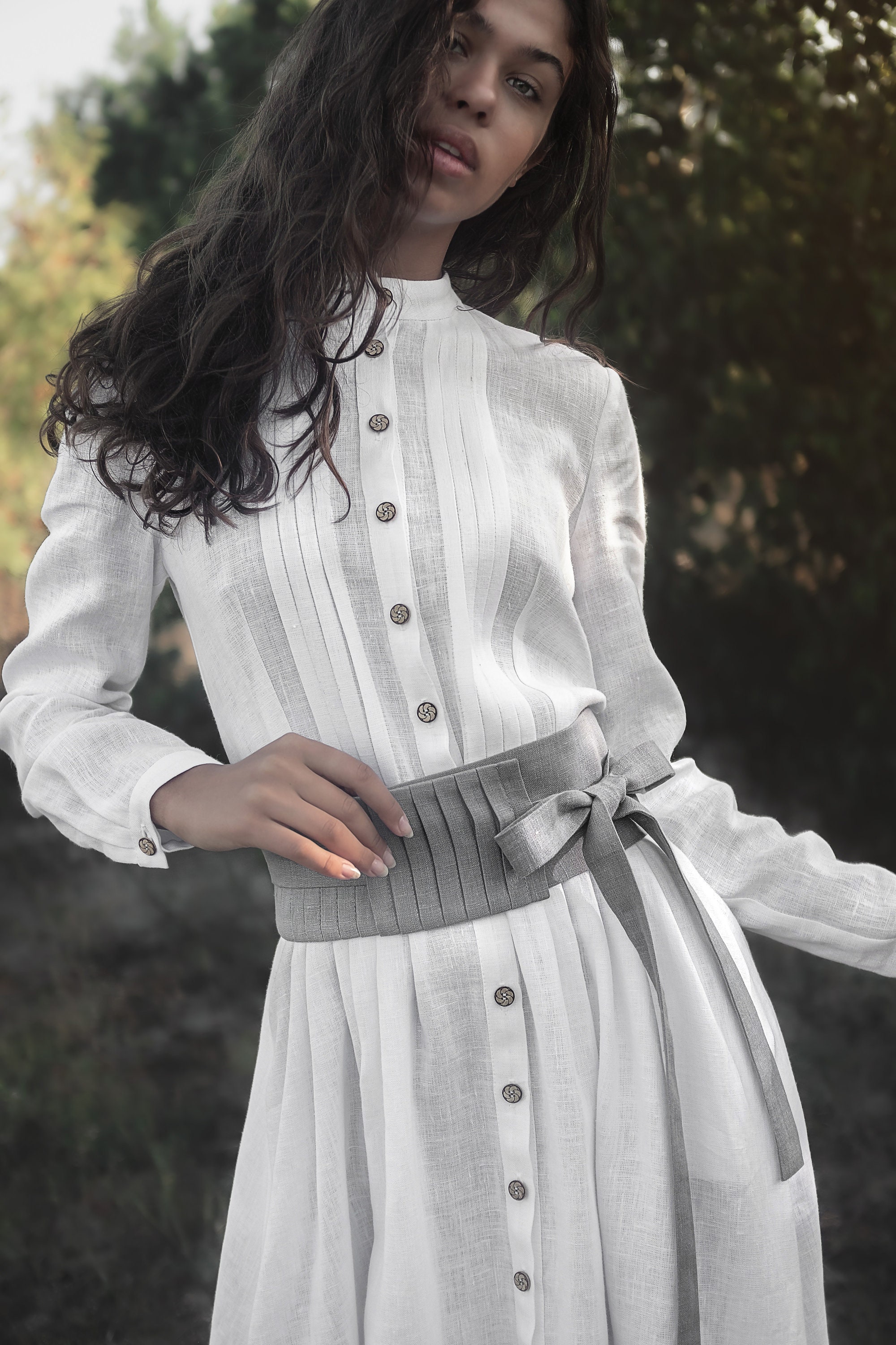 Grey Linen Obi Belt Wrap Linen Belt Wide Linen Belt - Etsy