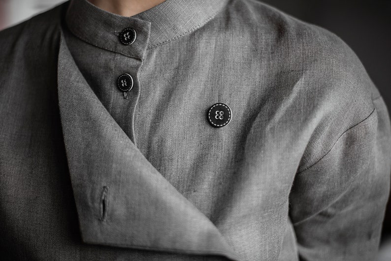 Grey Linen Jacket for Women Oversized Linen Shirt Plus Size | Etsy