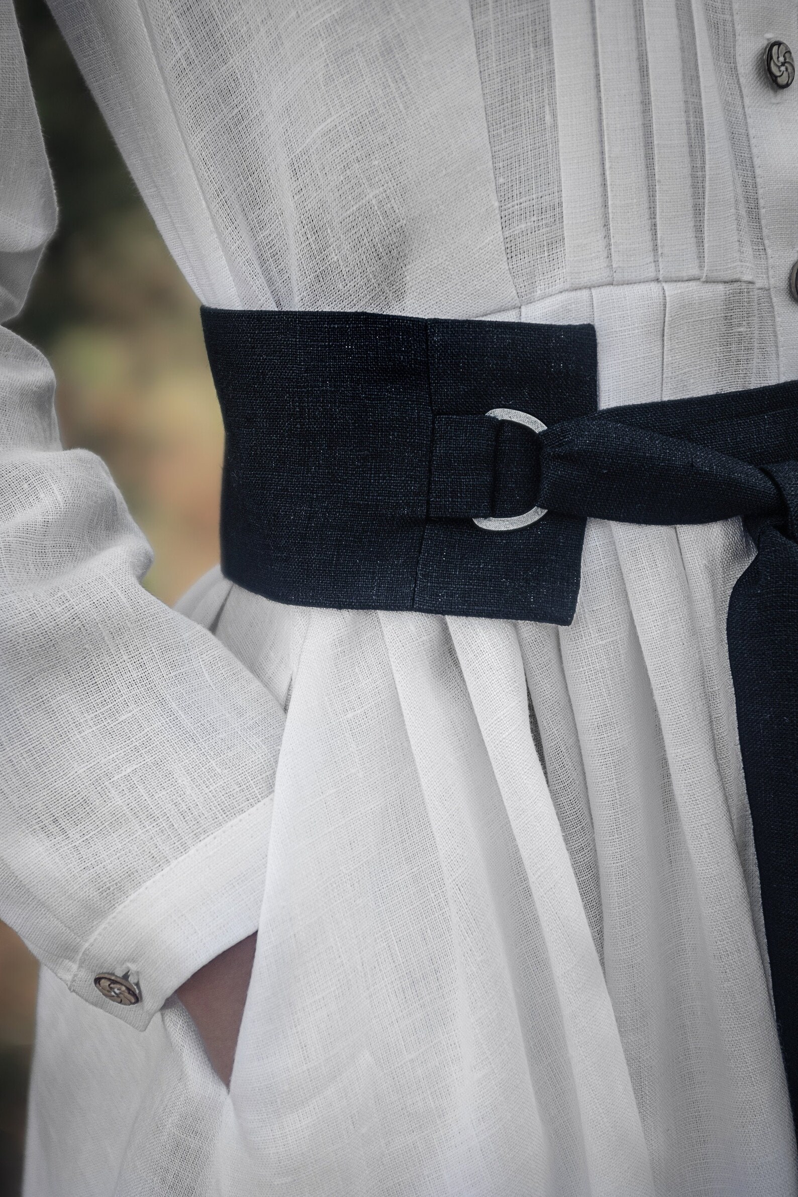 Navy blue belt Ladies belts Organic linen clothing Obi belt | Etsy