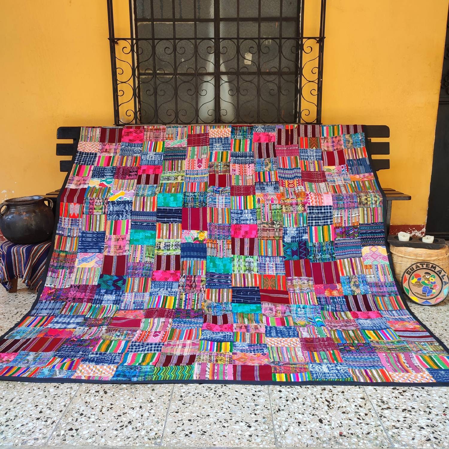 GUATEBELLA. Handmade Twin Size Patchwork Quilt for Bed - Etsy