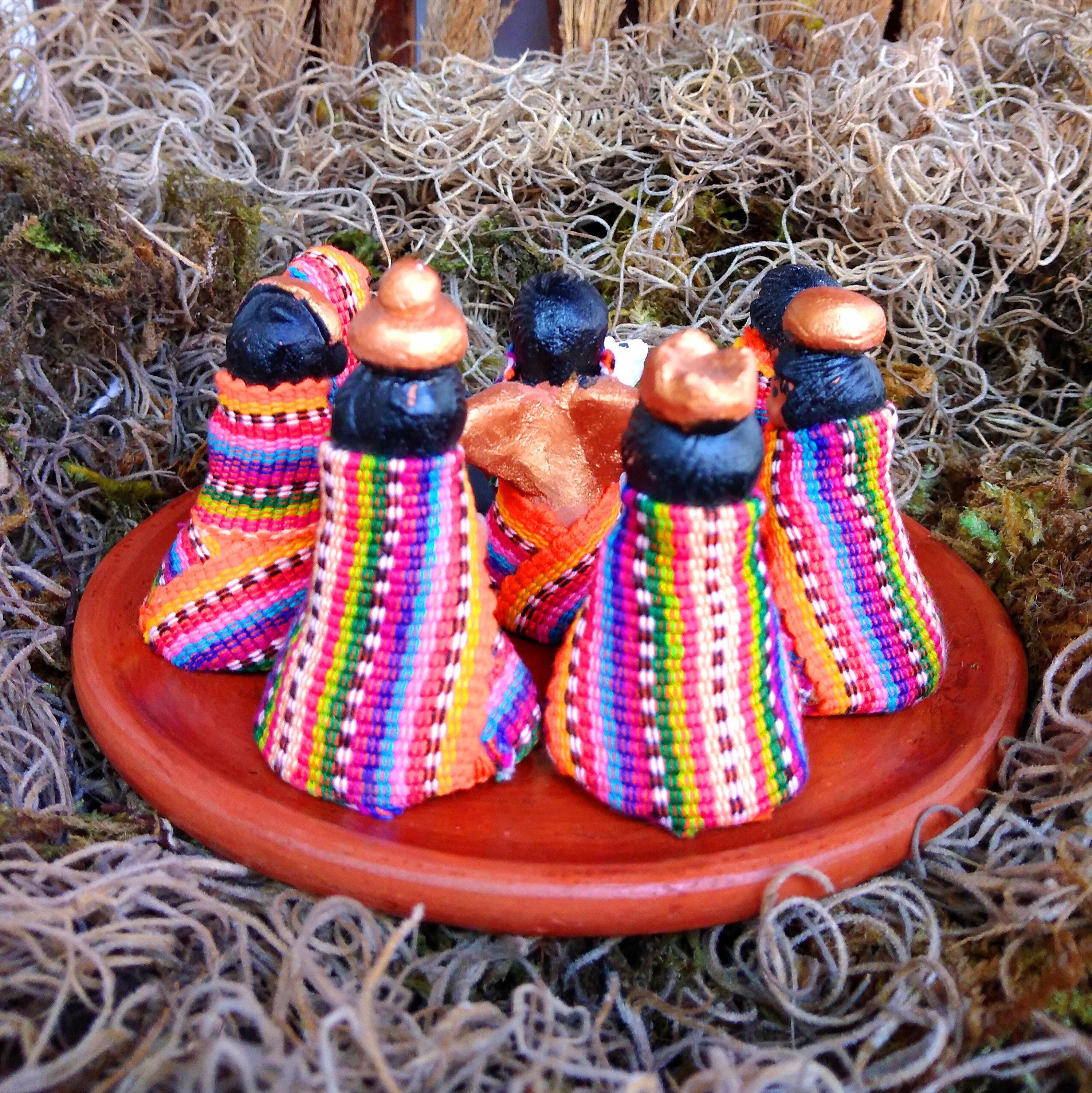 MANZANILLA. Orange Yellow Nativity Clay Set of 12 Figurines - Etsy