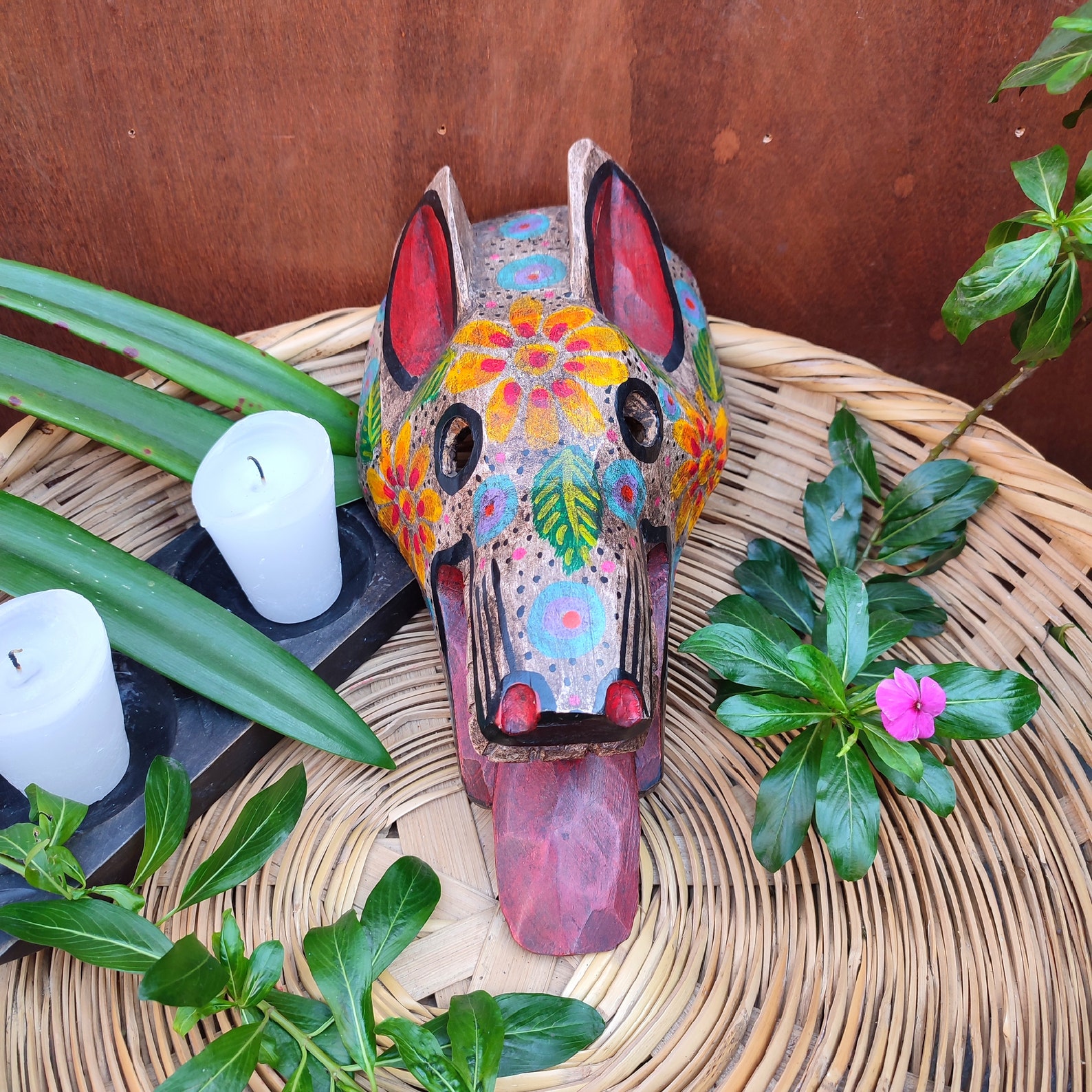 TZI. Vintage Wooden Coyote Mask for Wall Decor Guatemalan - Etsy