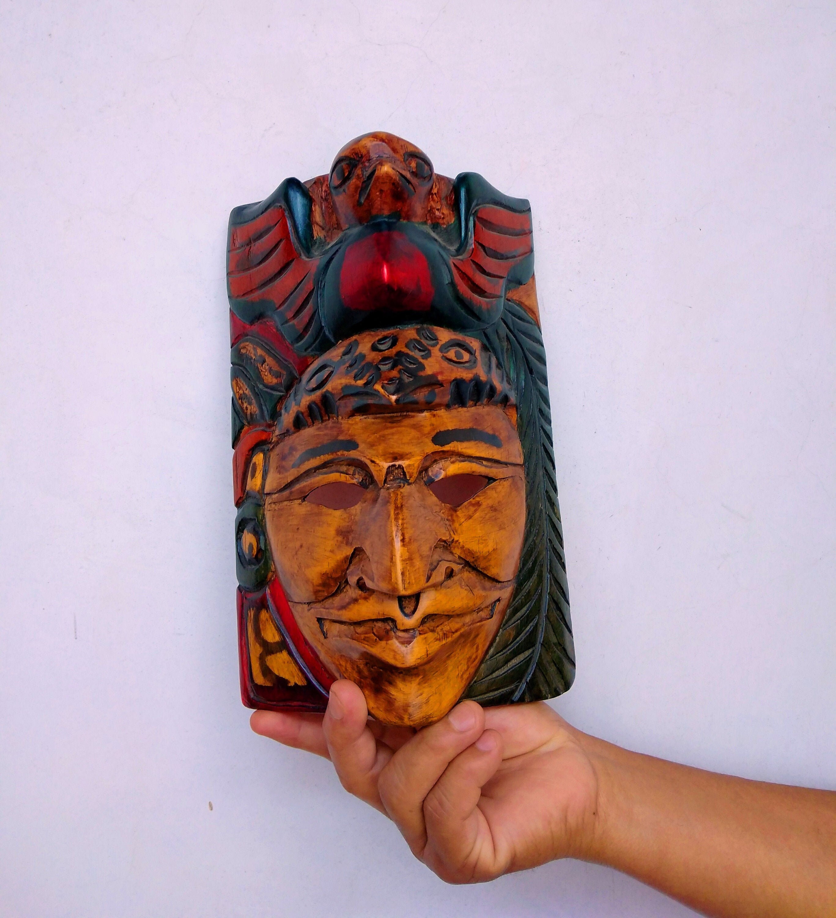 TEKUM UMAN. Traditional Wooden Mayan Mask for Wall Decor - Etsy