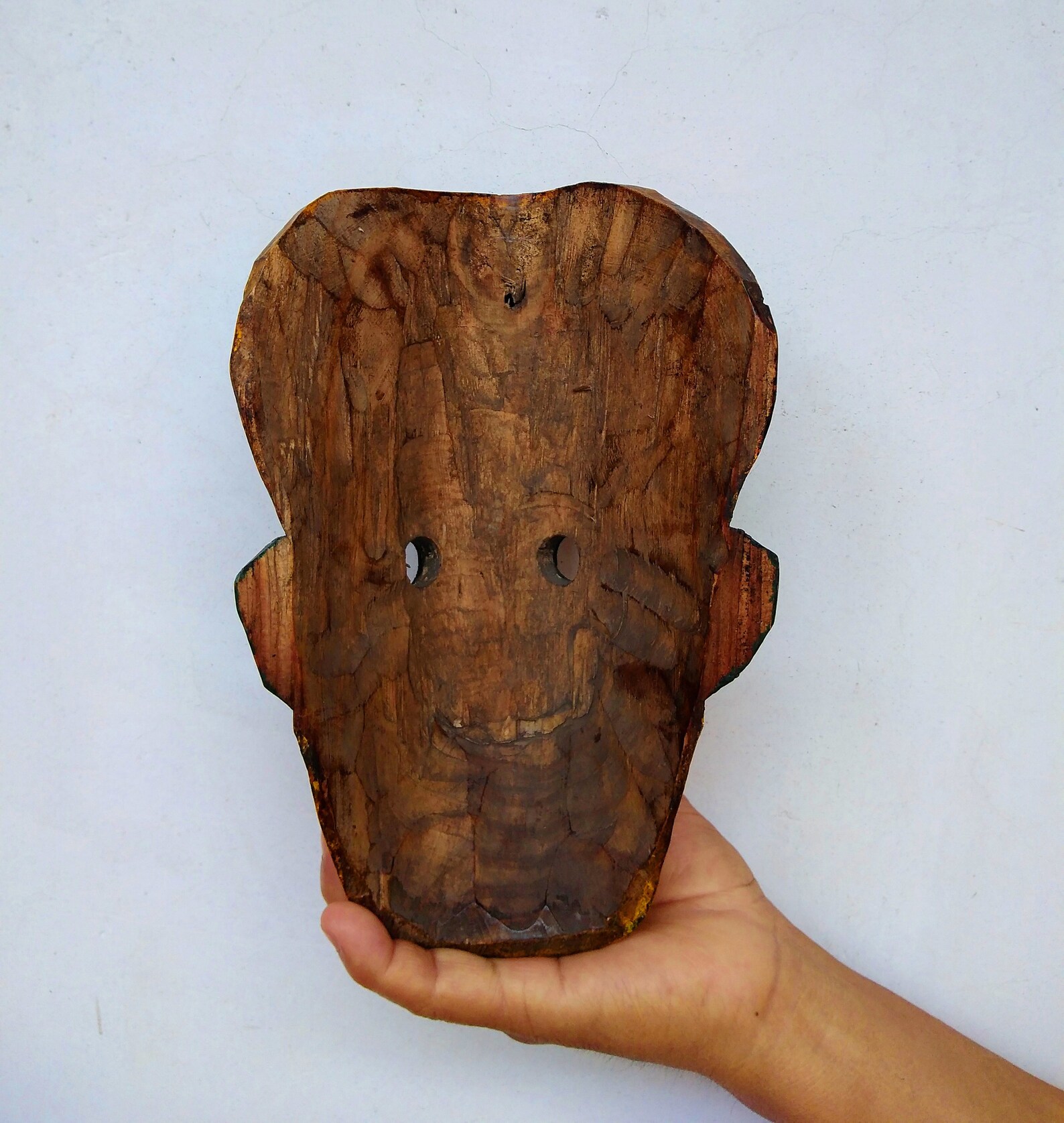 LOCO. Mustard Wooden Monkey Mask for Wall Decor Traditional - Etsy