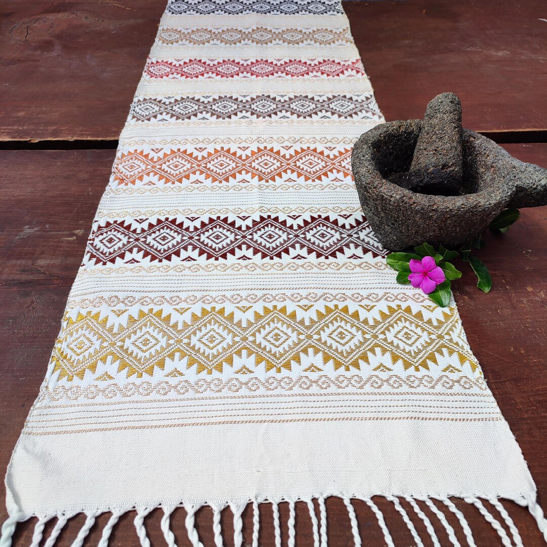 Earth Brown Silk Cotton Woven Table Runner and Placemats Set of 6 ...