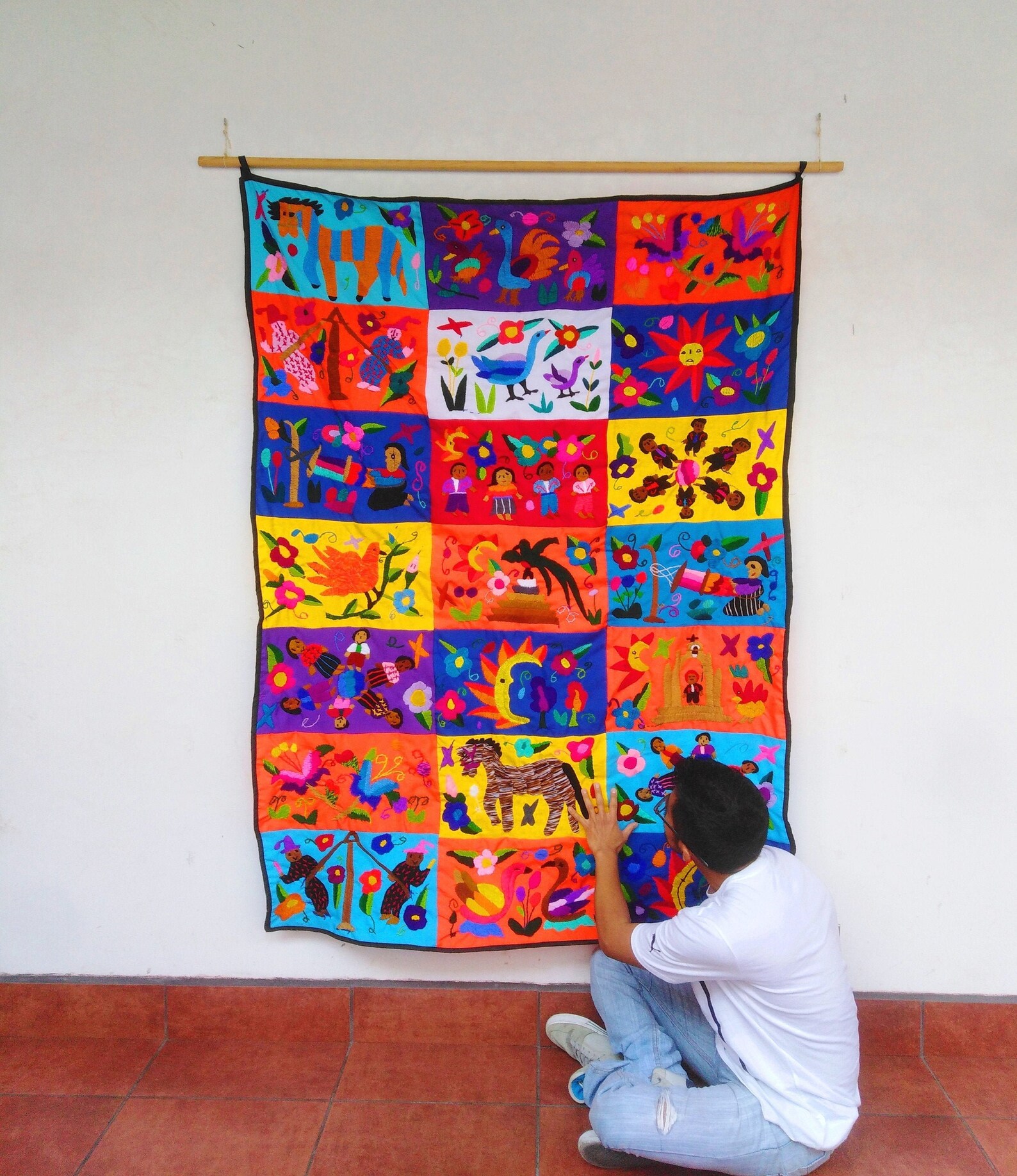 WORLDVIEW. Colorful Guatemalan Textile Wall Hanging Decor - Etsy