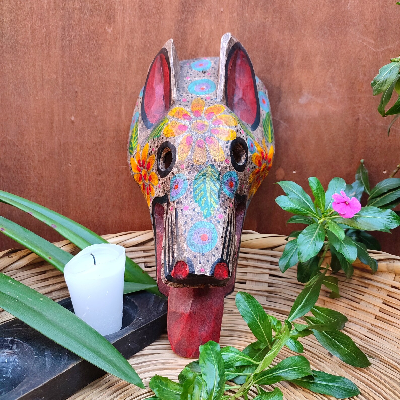 TZI. Vintage Wooden Coyote Mask for Wall Decor Guatemalan - Etsy
