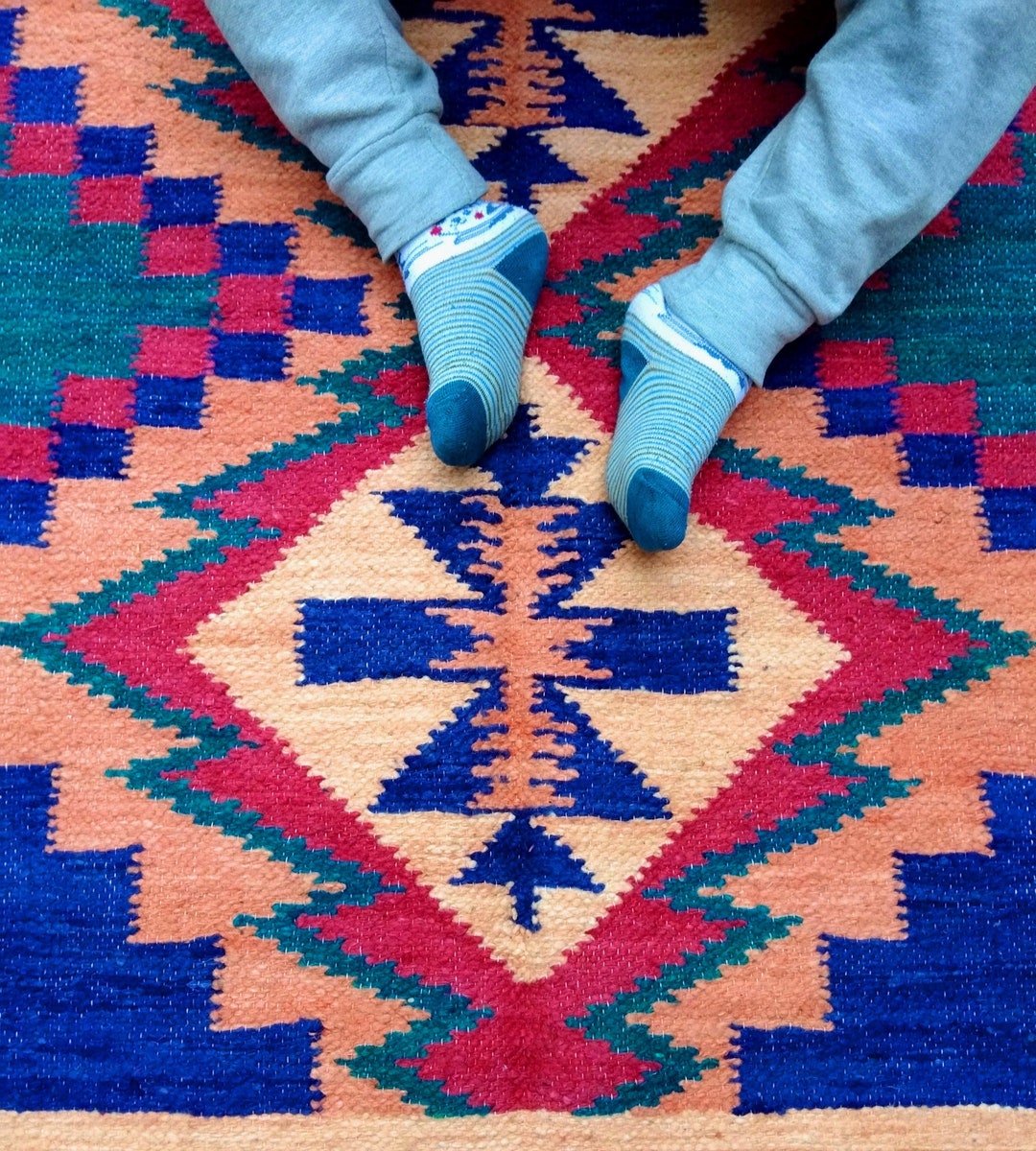 ZAMET. Guatemalan Southwestern Earth Colorful Rug Handmade Southwestern ...