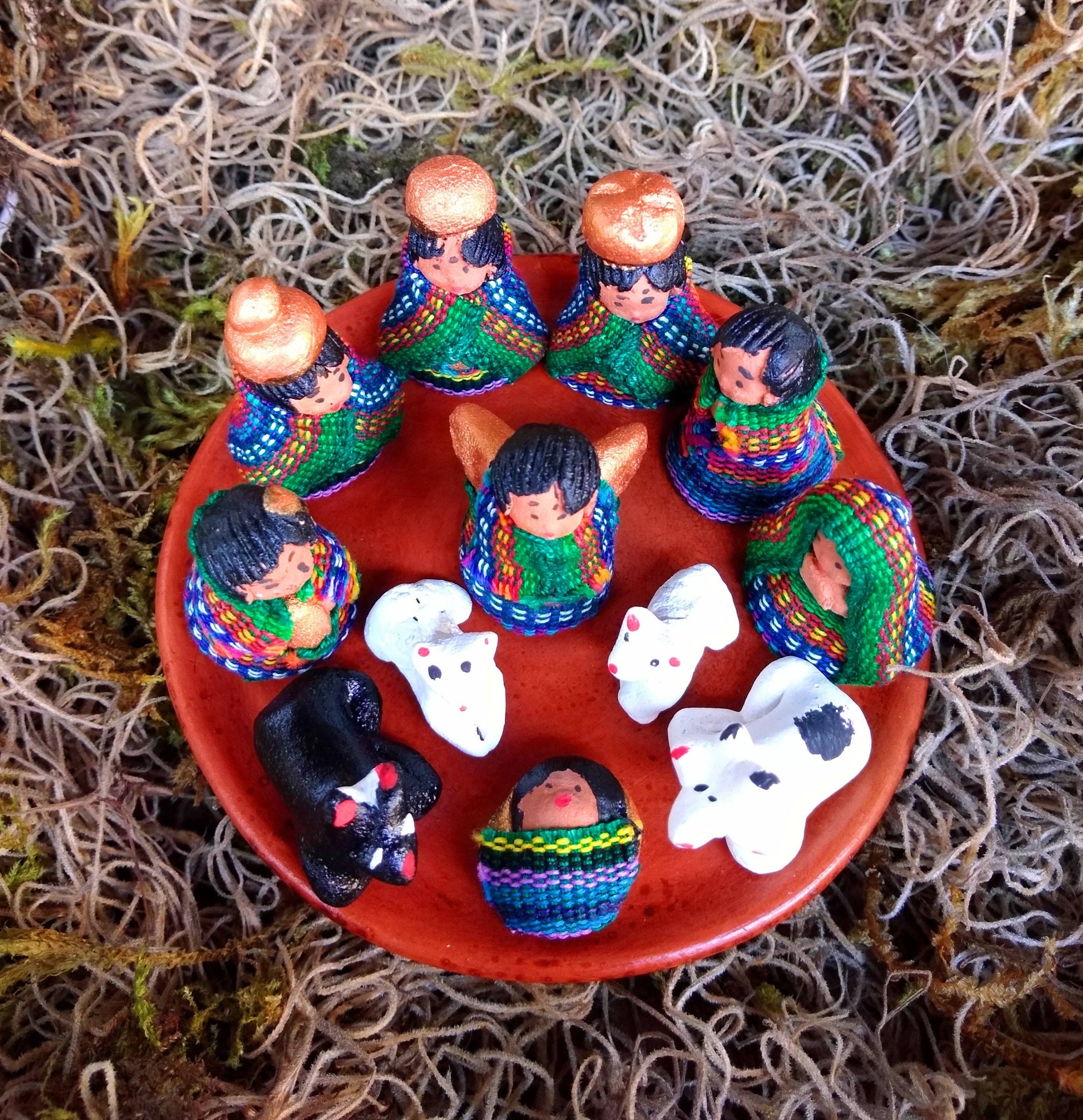 HUMBLENESS. Traditional Green Blue Nativity Scene Set - Etsy