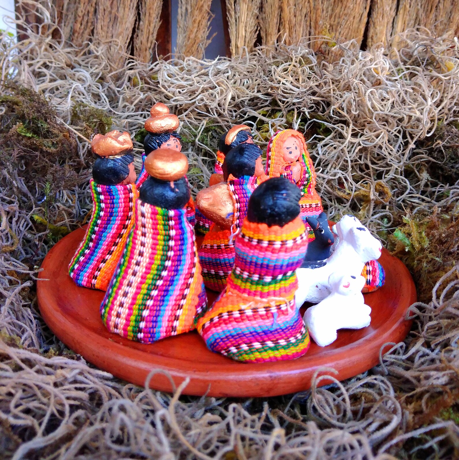 MANZANILLA. Orange Yellow Nativity Clay Set of 12 Figurines - Etsy