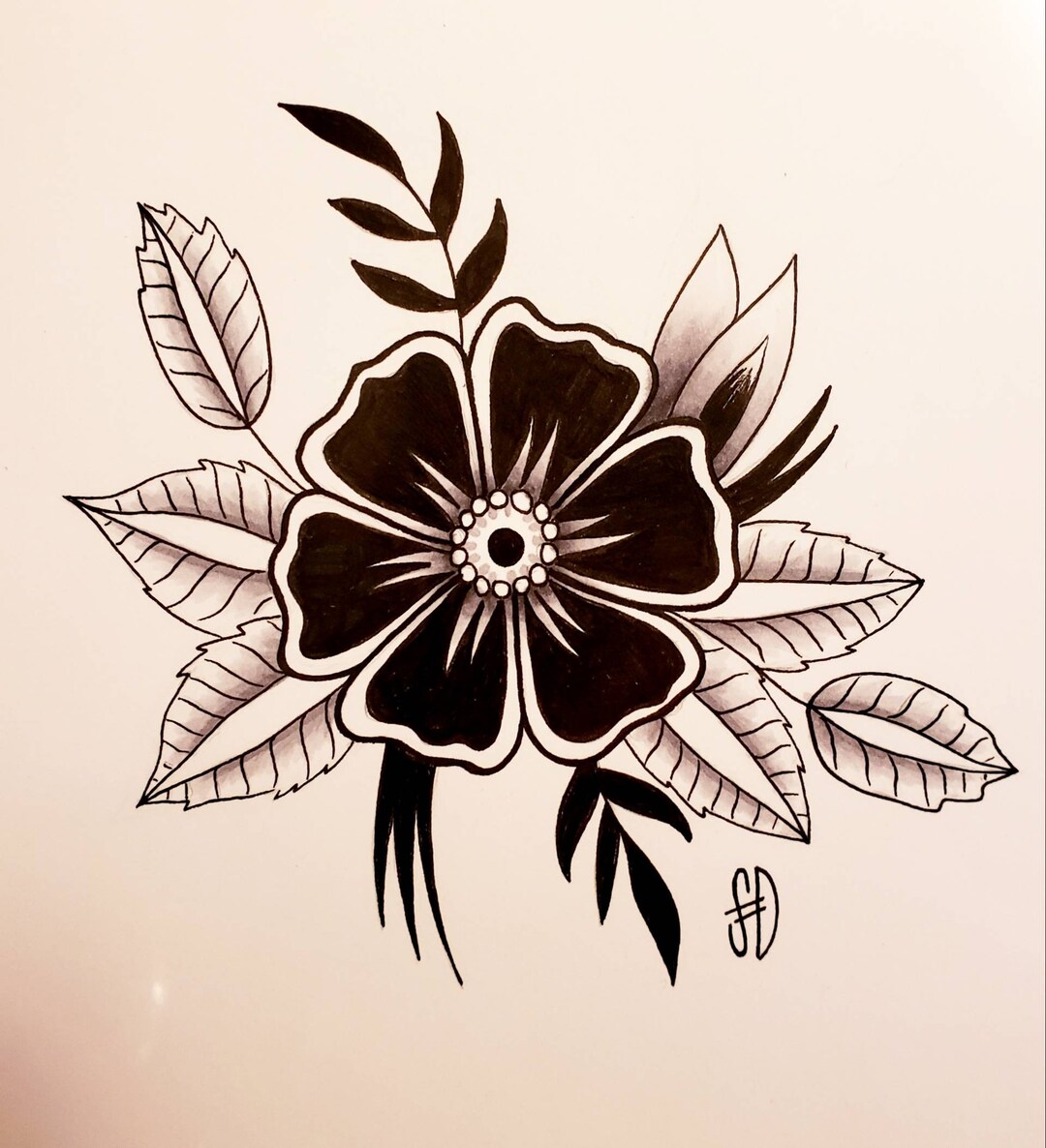 Flower Drawing - Etsy