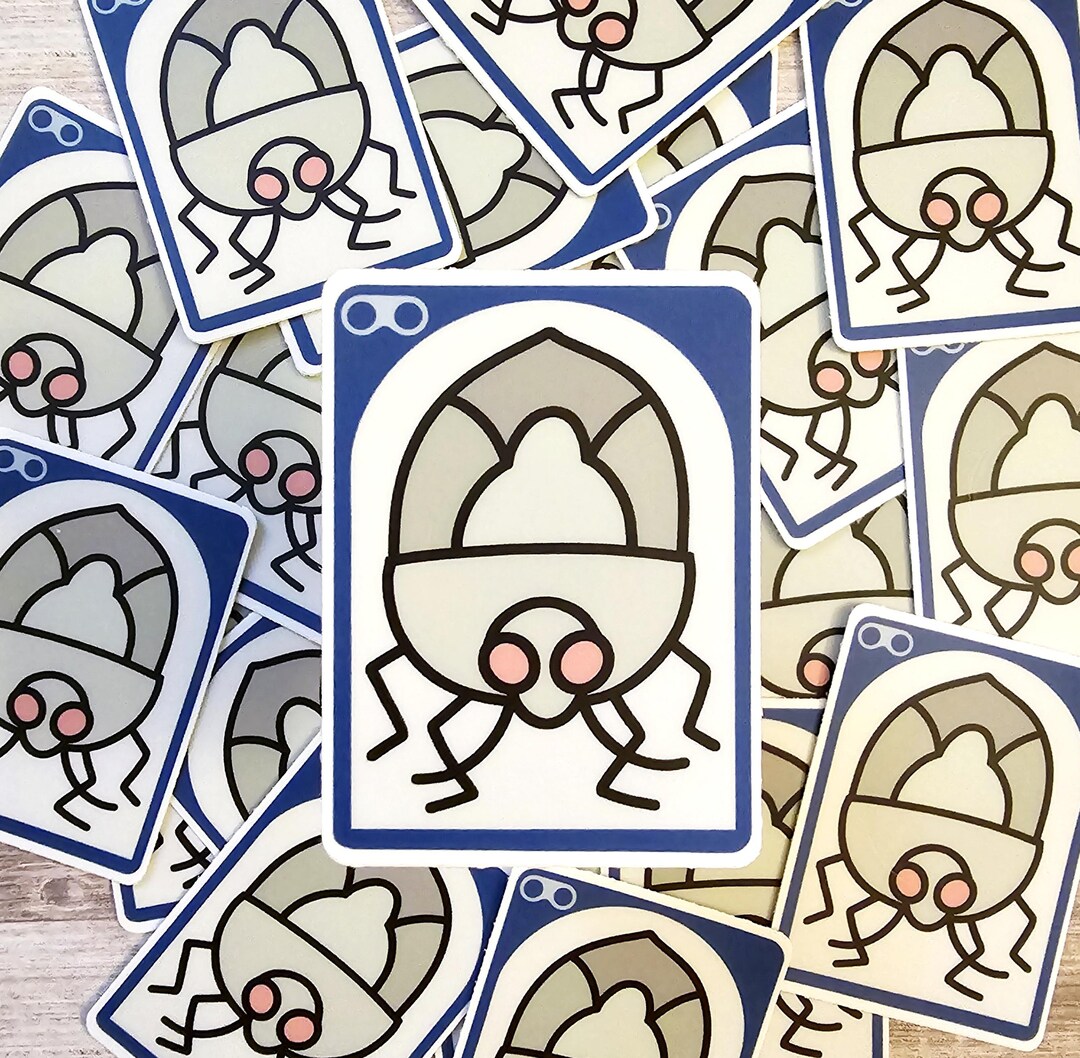 Green Shield Bug Creature Card Sticker - Grounded Inspired - Etsy